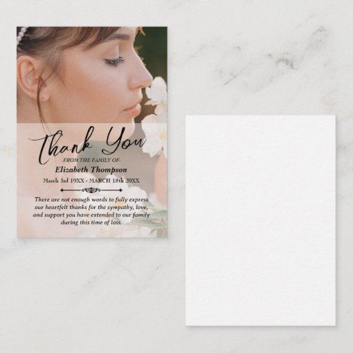 Simple Funeral Thank You / Sympathy Note Card | Zazzle