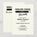Simple Funny Midlife Crisis Loading 50th Birthday Invitation | Zazzle