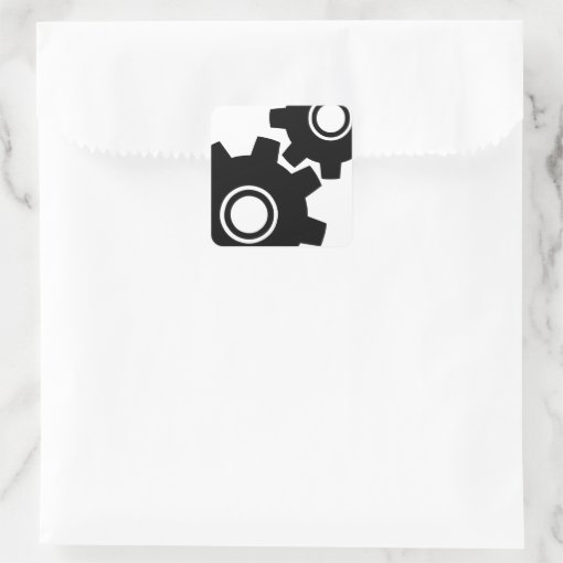 SImple Gears Cogs Square Sticker | Zazzle