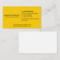 Simple Generic Yellow Business Card | Zazzle