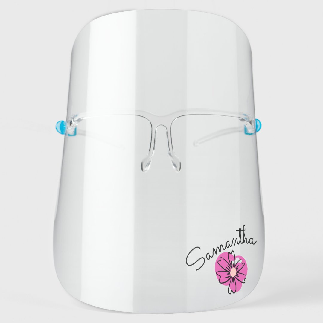 Simple Girly Personalized Face Shield | Zazzle