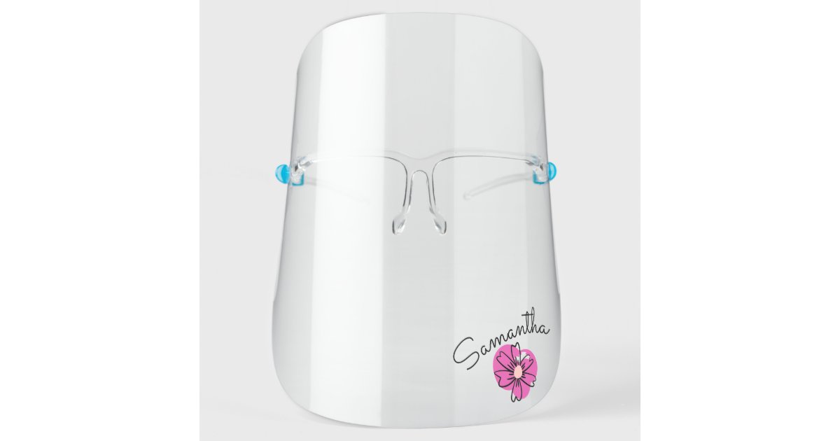 Simple Girly Personalized Face Shield | Zazzle