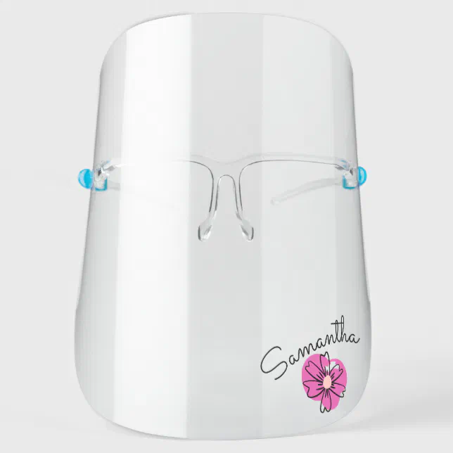 Simple Girly Personalized Face Shield | Zazzle