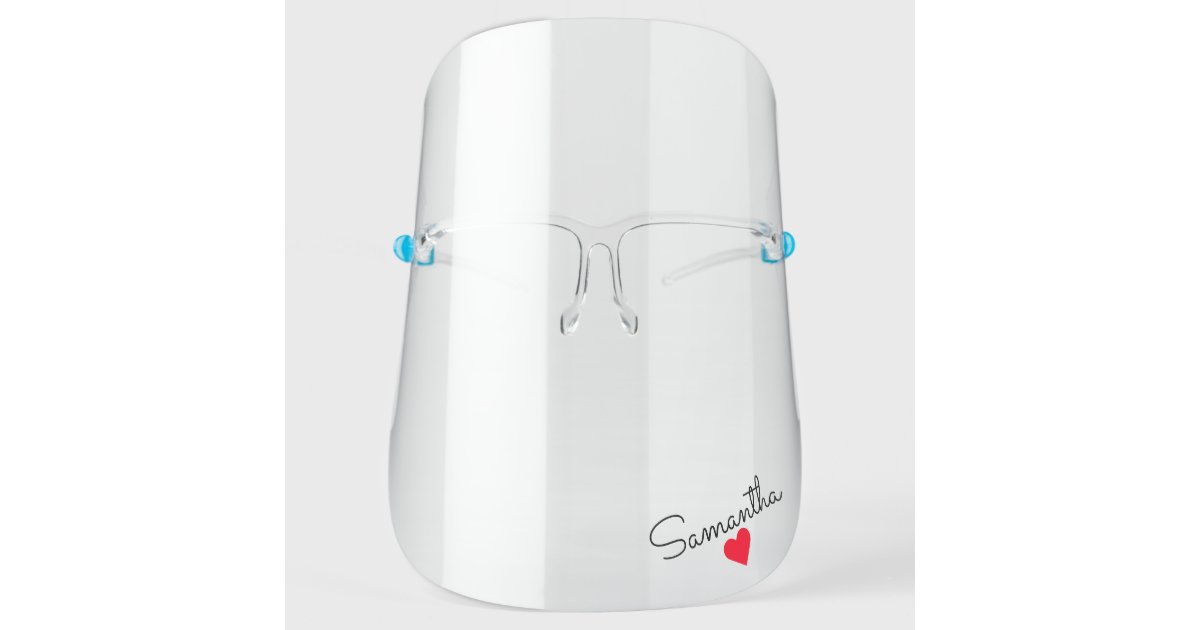 Simple Girly Personalized Face Shield | Zazzle