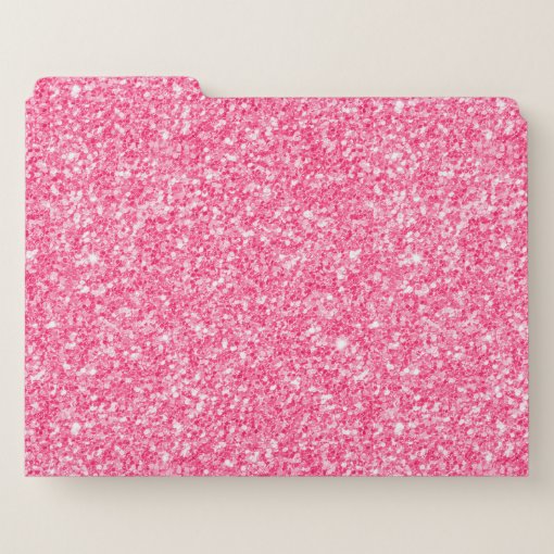 Simple Girly Pink Modern Faux Glitter File Folder | Zazzle