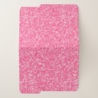 Simple Girly Pink Modern Faux Glitter File Folder | Zazzle