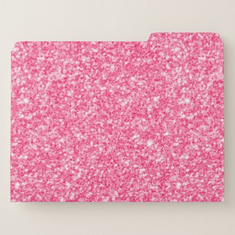 Simple Girly Pink Modern Faux Glitter File Folder | Zazzle