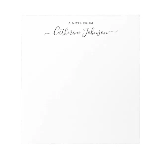 Simple Girly Script Calligraphy A Note From Black | Zazzle
