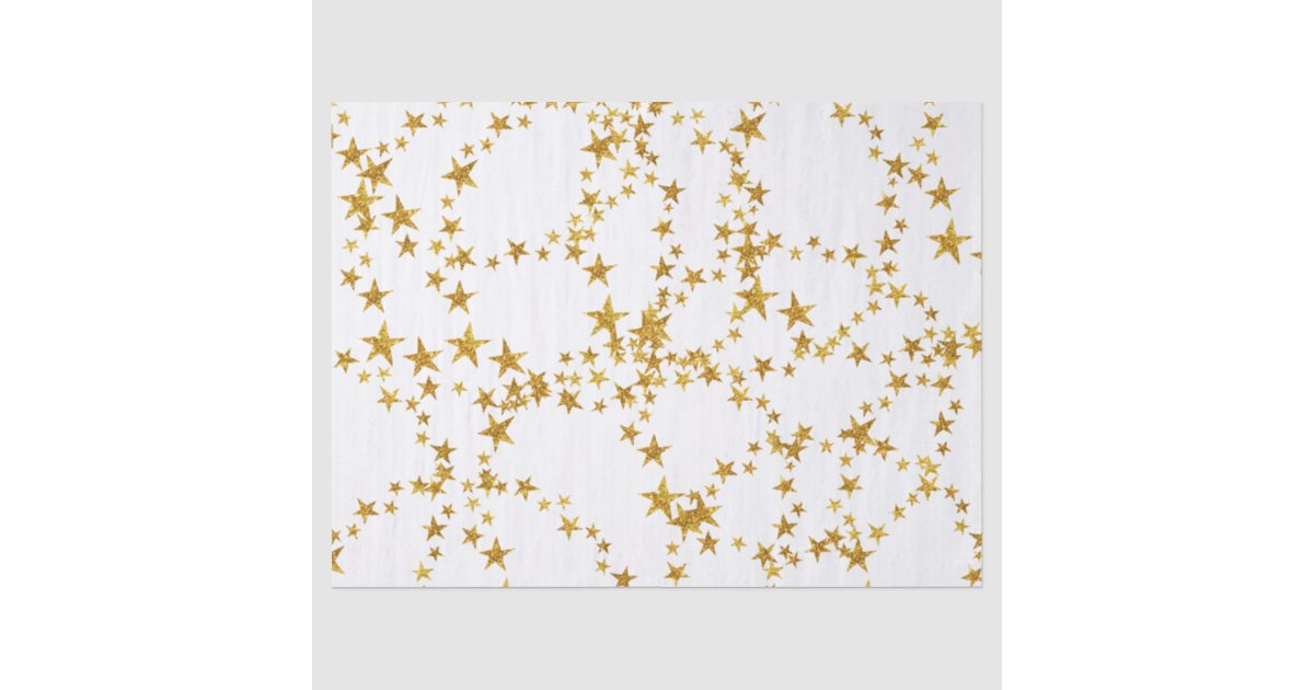 Simple Gold and White Star Tissue Paper | Zazzle