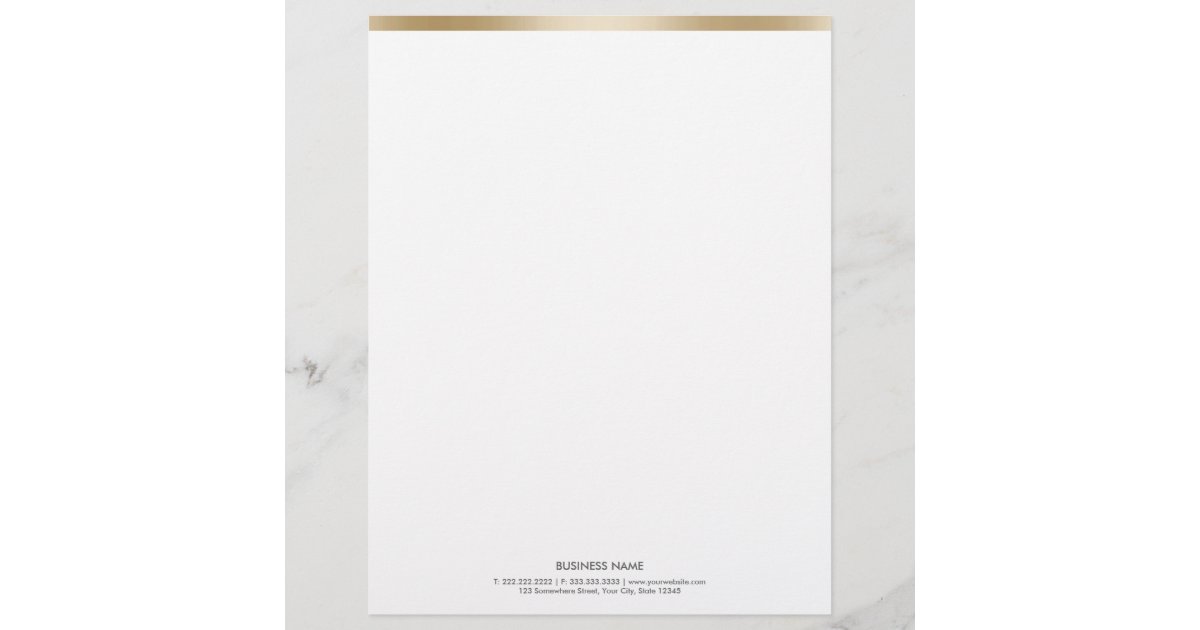 Simple Gold Border Letterhead | Zazzle