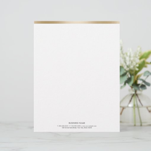 Simple Gold Border Letterhead | Zazzle