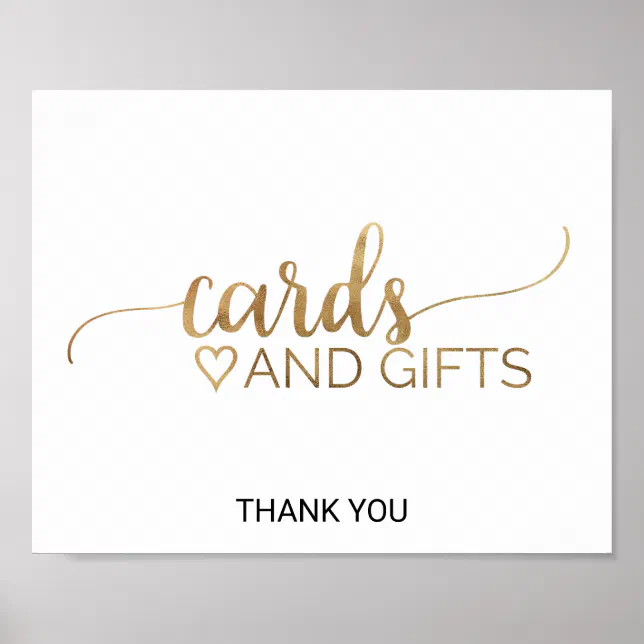 Simple Gold Calligraphy Cards and Gifts Sign | Zazzle
