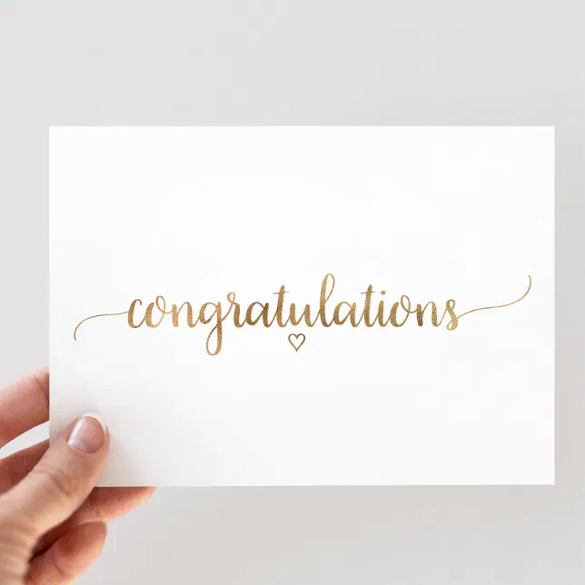 Simple Gold Calligraphy Congratulations Card | Zazzle