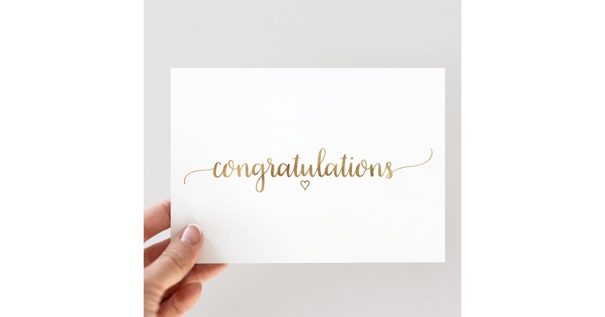 Simple Gold Calligraphy Congratulations Card | Zazzle