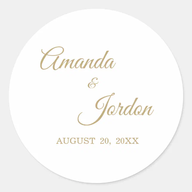 Simple Gold Calligraphy Stickers | Zazzle