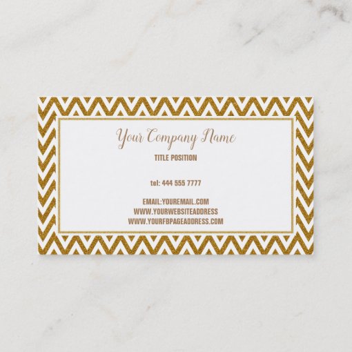 Simple Gold Chevron Business Card | Zazzle