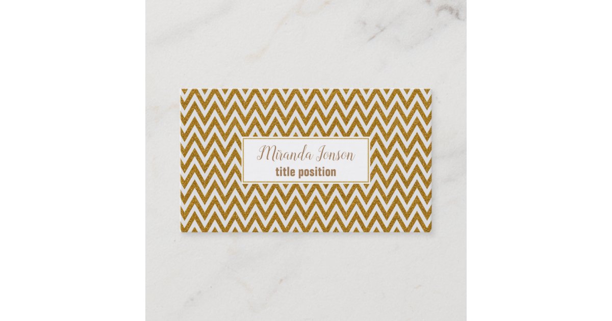 Simple Gold Chevron Business Card | Zazzle