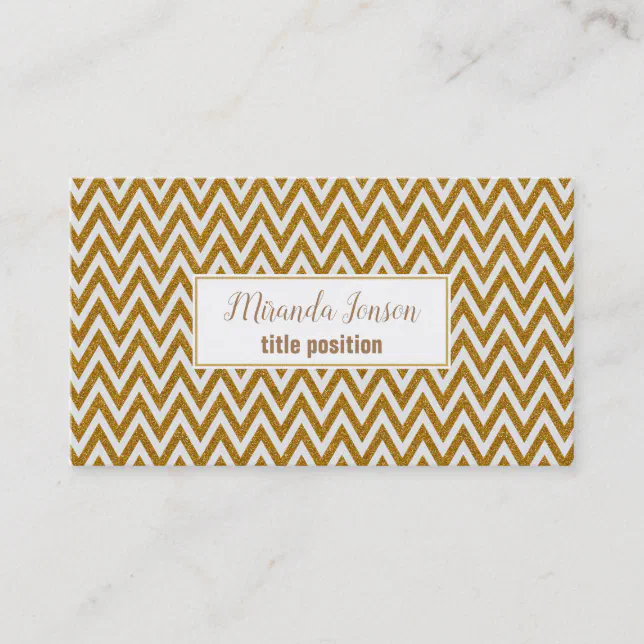 Simple Gold Chevron Business Card | Zazzle
