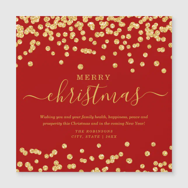 Simple GOLD Christmas Holidays Glitter Red | Zazzle