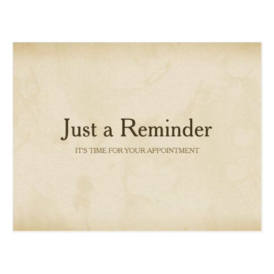 Simple Gold Grunge Modern Appointment Reminder Postcard | Zazzle.com