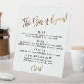 Simple Gold Handwriting Open Bar Menu Sign | Zazzle