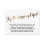 Simple Gold Handwriting Skip the Wrapping Paper! Enclosure Card | Zazzle