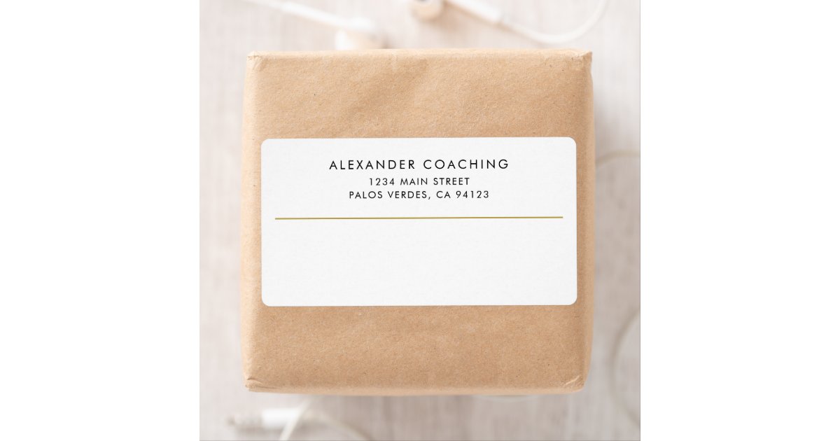 Simple Gold Line Modern Business Label | Zazzle