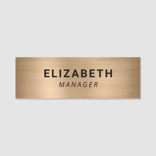 Simple Gold Name Tag | Zazzle
