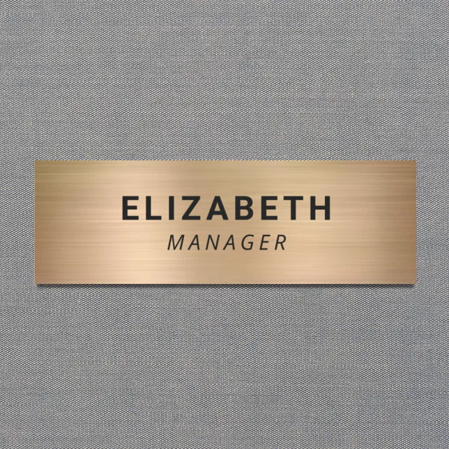 Simple Gold Name Tag | Zazzle