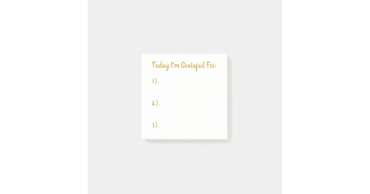 Simple Gold On White Gratitude Post-it Notes | Zazzle