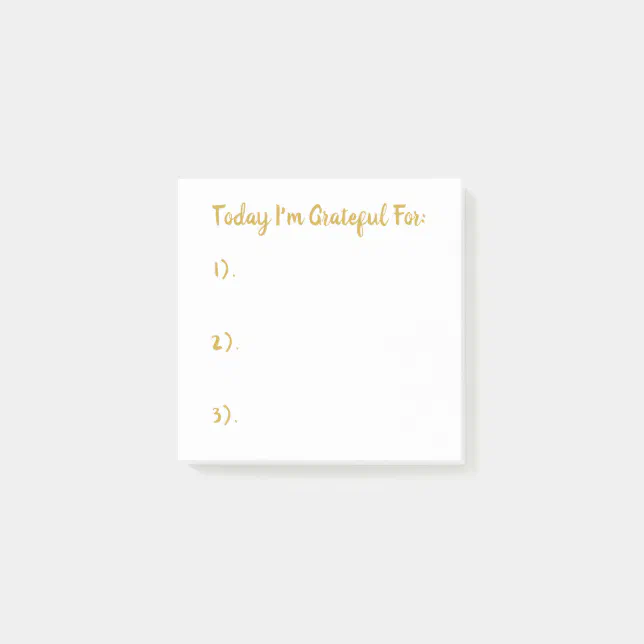 Simple Gold On White Gratitude Post-it Notes | Zazzle