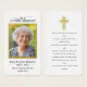 Simple Gold Photo Sympathy Funeral Prayer Card | Zazzle