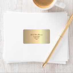 Simple Gold Return Address Label | Zazzle