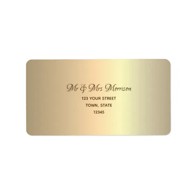 Simple Gold Return Address Label | Zazzle