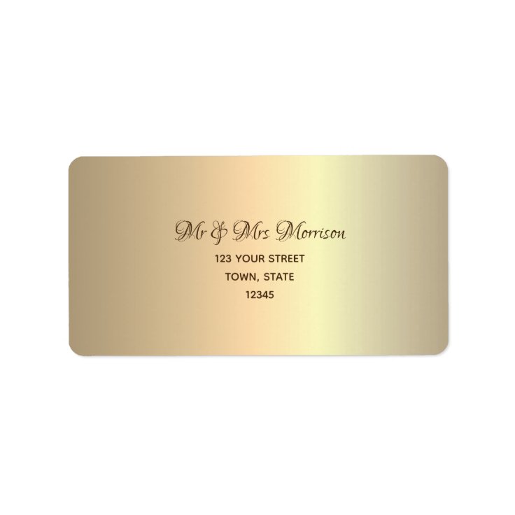 Simple Gold Return Address Label | Zazzle