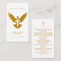 Simple Gold Script Funeral Memorial Prayer Card | Zazzle