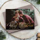 Simple Gold Script Overlay Merry Christmas Photo Foil Holiday Card | Zazzle