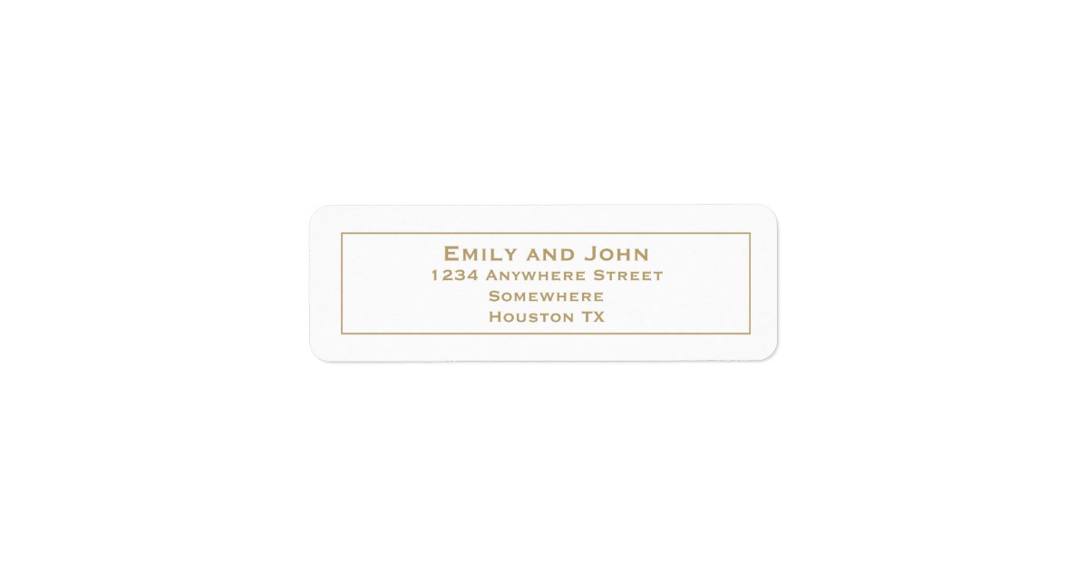 Simple Gold Typography and Frame Return Address Label | Zazzle
