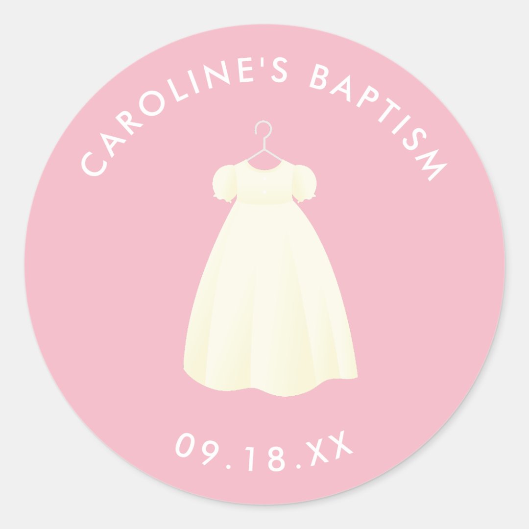 Simple Gown Baptism Invitation Envelope Seals | Zazzle