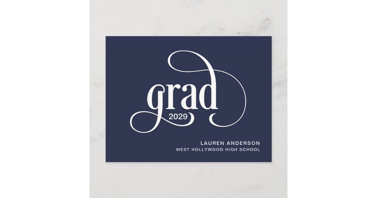 Simple Grad Logo Graduation Announcement | Zazzle