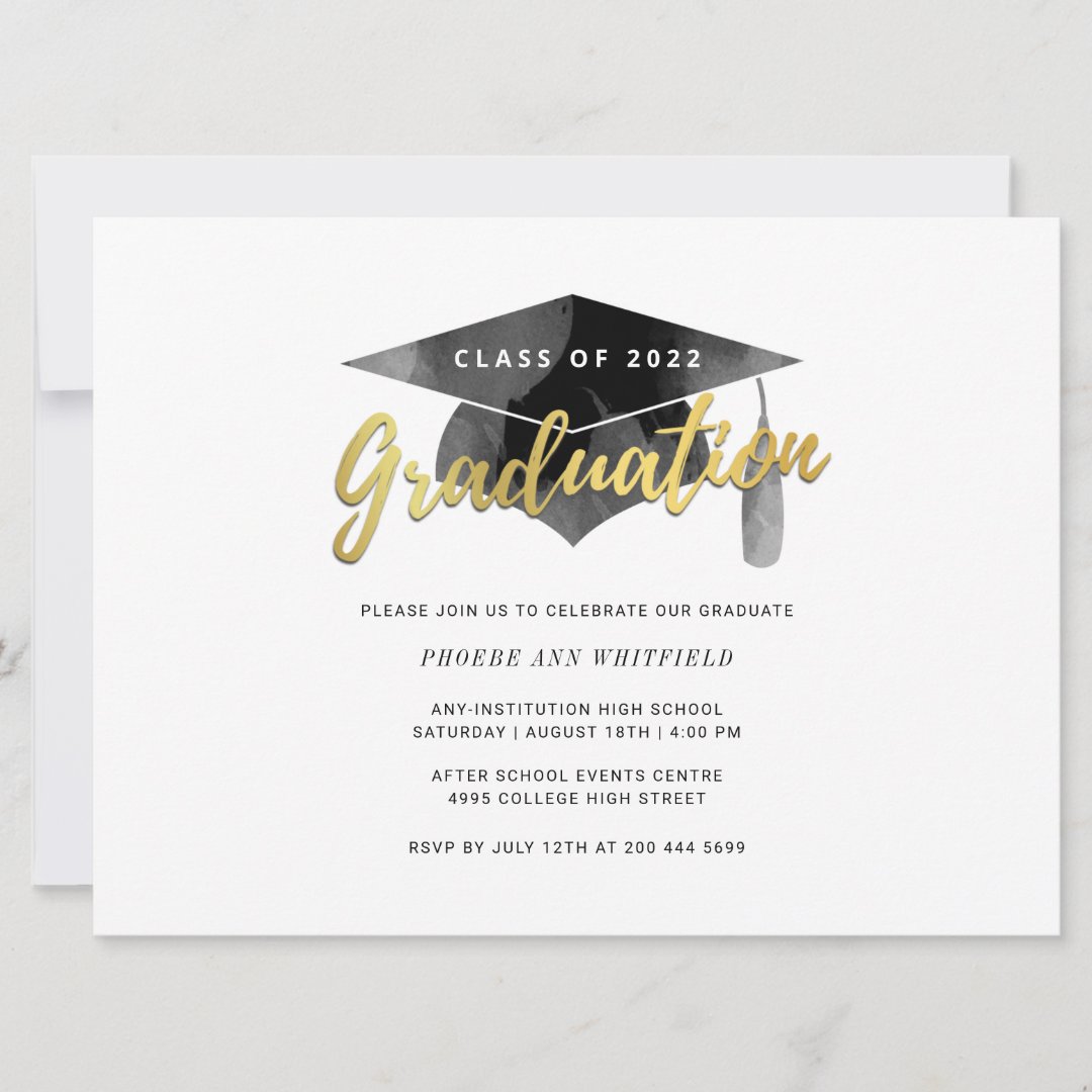 Simple Grad Minimalist Graduation Party Invitation | Zazzle