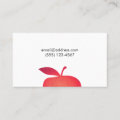 Simple Grade School Teacher Red Apple Business Card | Zazzle