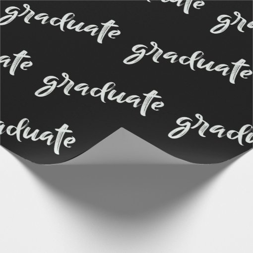 Simple Graduate Black And White Graduation party Wrapping Paper | Zazzle