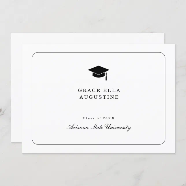 Simple Graduation Announcement | Zazzle