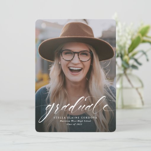 Simple graduation announcement | Zazzle