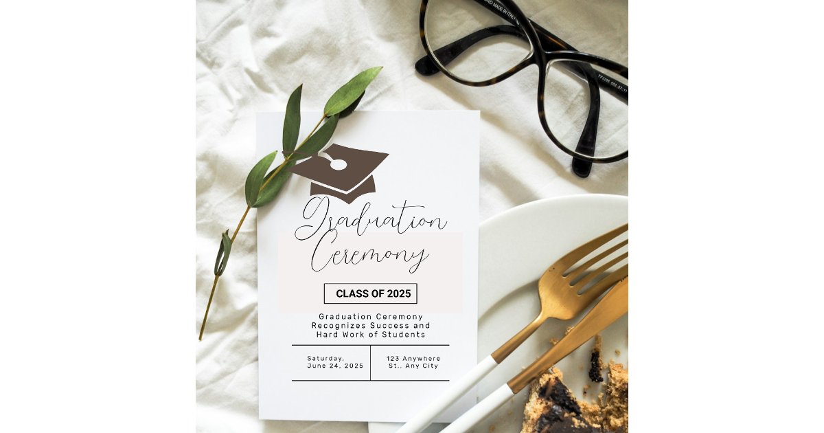 Simple Graduation Ceremony Announcement | Zazzle