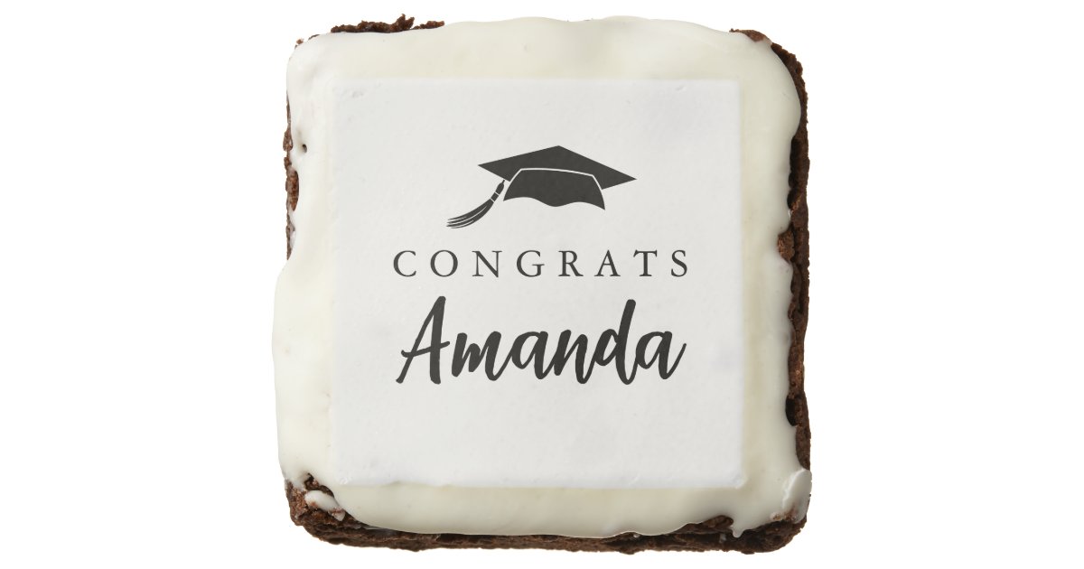 Simple Graduation Congratulations Brownie | Zazzle