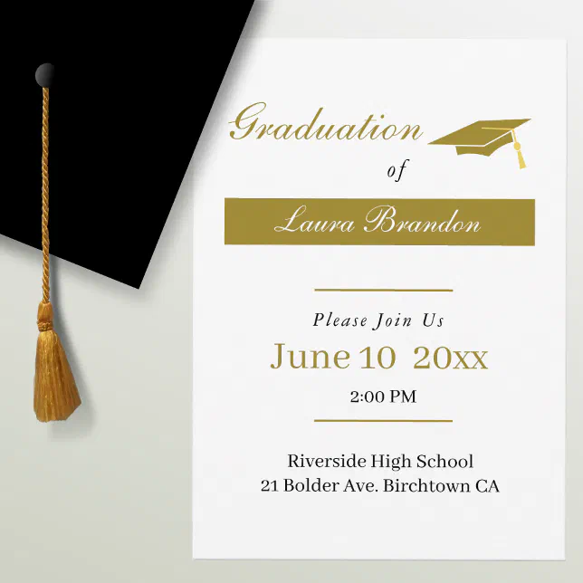 Simple Graduation Invitation | Zazzle
