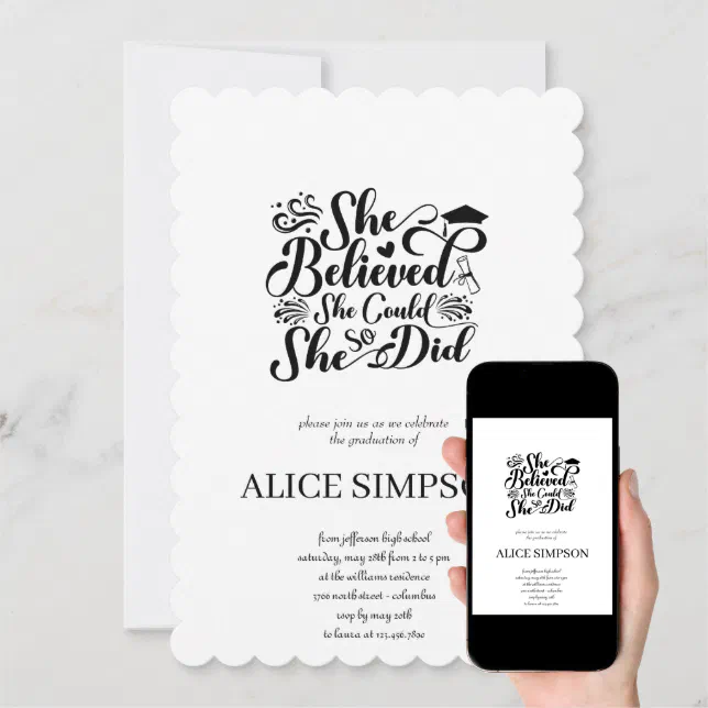 Simple Graduation Invitation | Zazzle