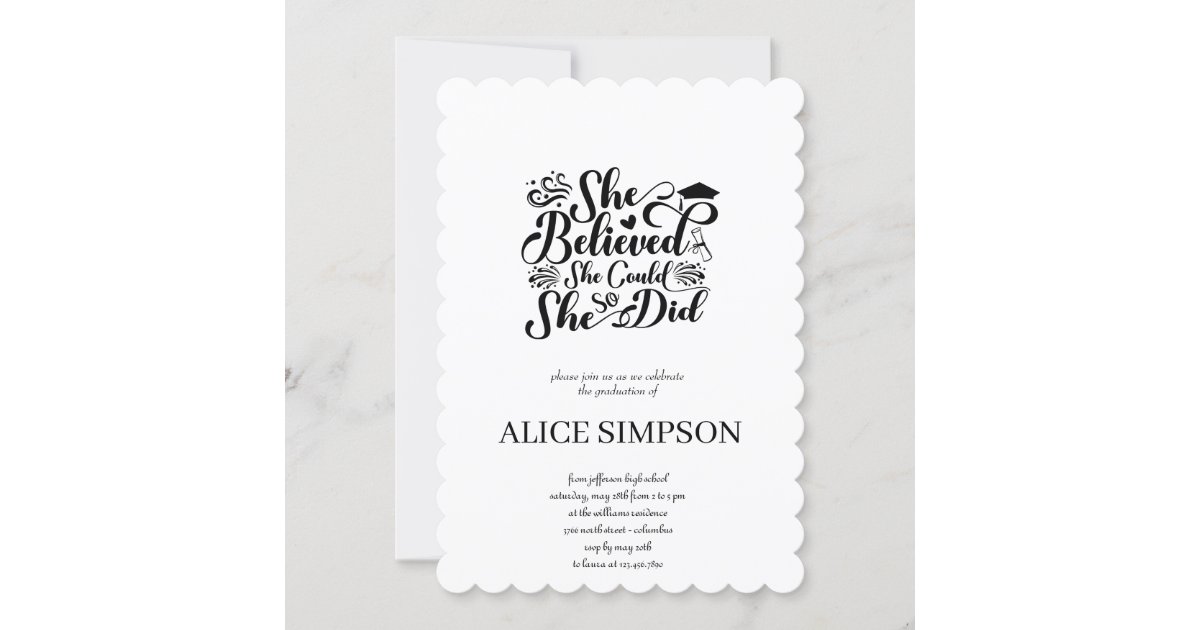 Simple Graduation Invitation | Zazzle